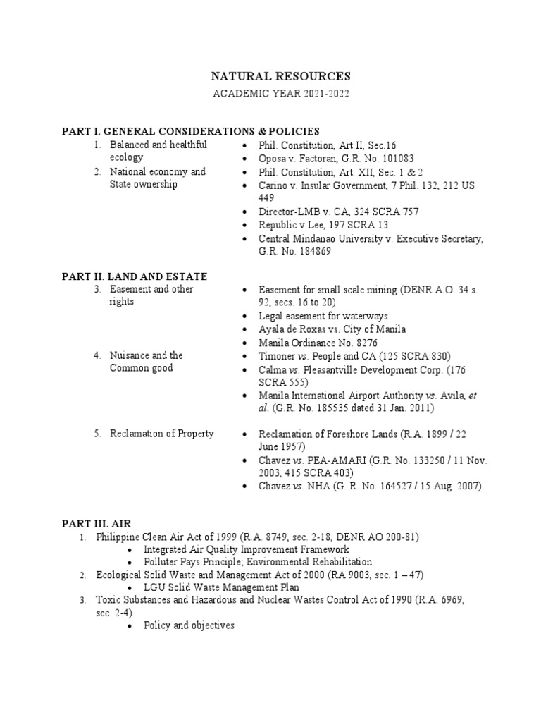 Natural Resources Syllabus | PDF | Natural Environment | Environmental ...