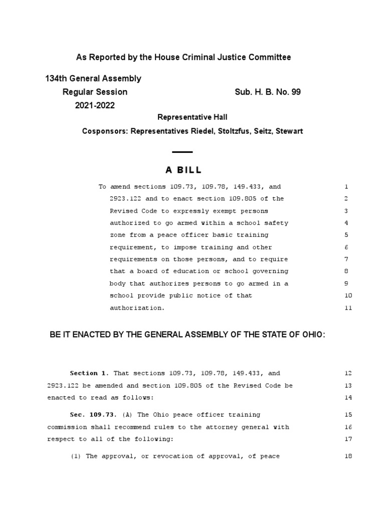 House Bill 99 | PDF | Law Enforcement Officer | Security Guard