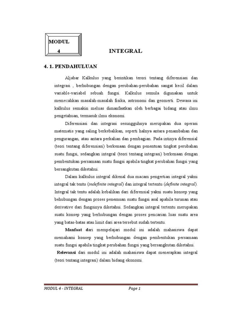 Modul 4. Integral | PDF