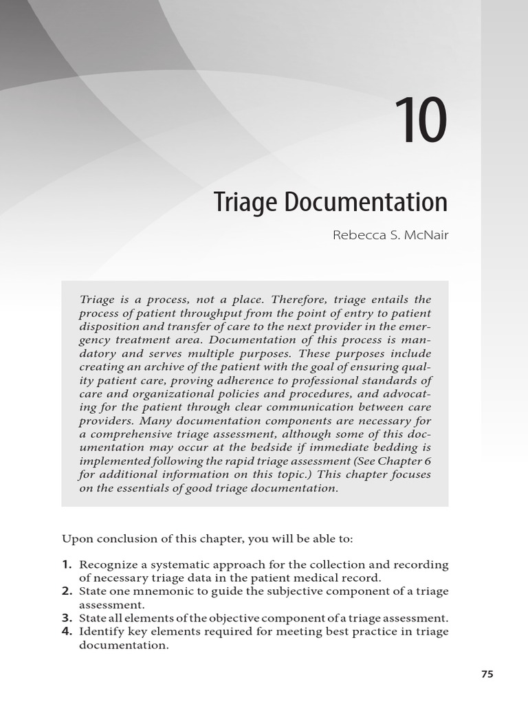 Triage Documentation: Rebecca S. Mcnair | PDF | Pain | Headache