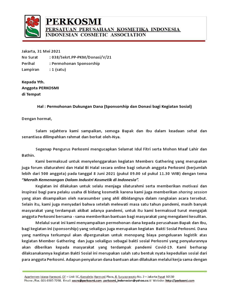 038 Proposal Dana Member Perkosmi | PDF