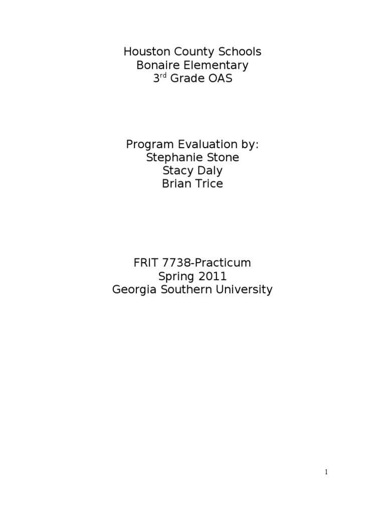 Houston County Schools Bonaire Elementary 3 Grade OAS | PDF | Reading ...