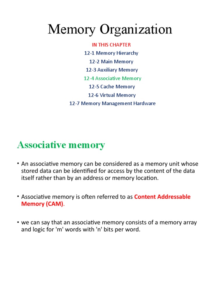 Assosiative Memory & VIRTUAL MEMORY | PDF | Computer Data Storage | Computing