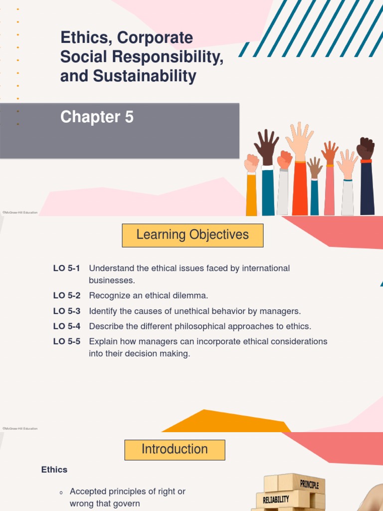 Chapter #5-Ethics, Corporate Social Responsibility, and Sustainability ...