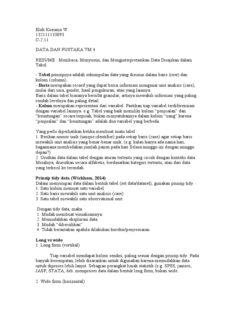 Panduan Penyusunan Tabel Data | PDF | Kajian Bahasa Asing | Metode & Bahan Ajar