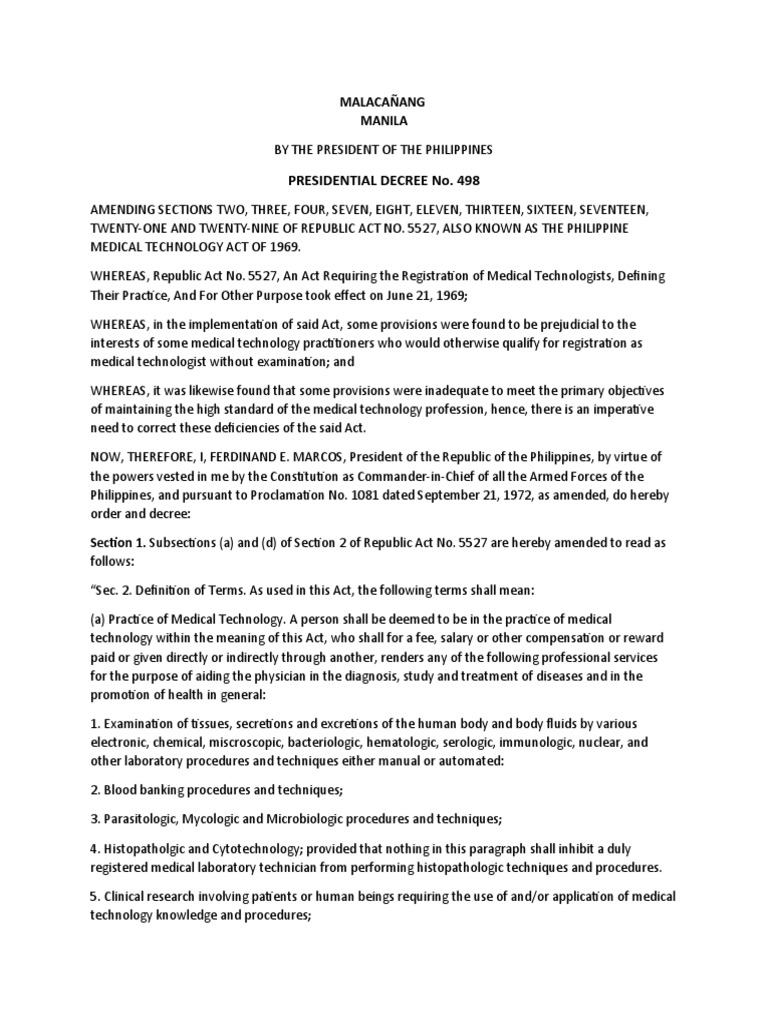 Presidential Decree No. 498: Malacañang Manila | Download Free PDF ...