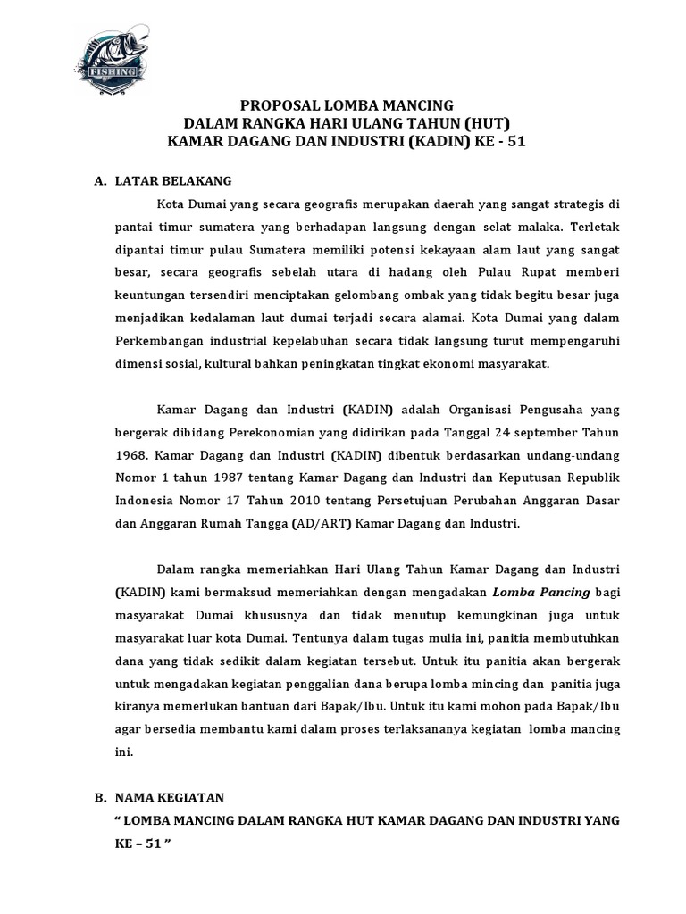 Proposal Lomba Mancing | PDF