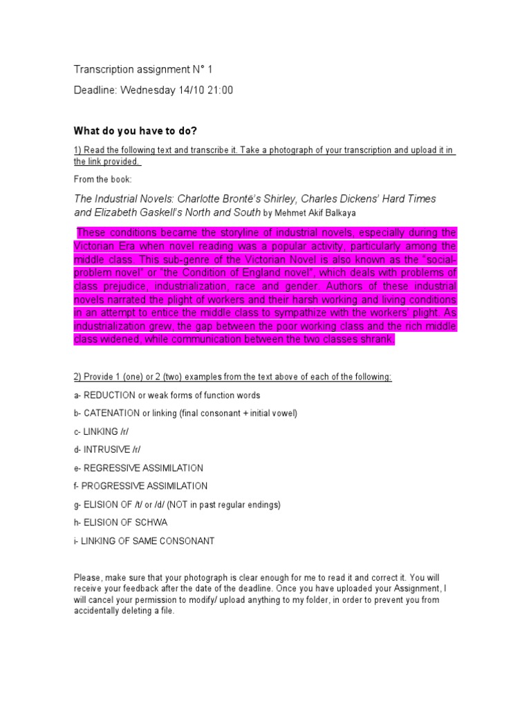 Linguistics Transcription Task | PDF | Language Arts & Discipline ...