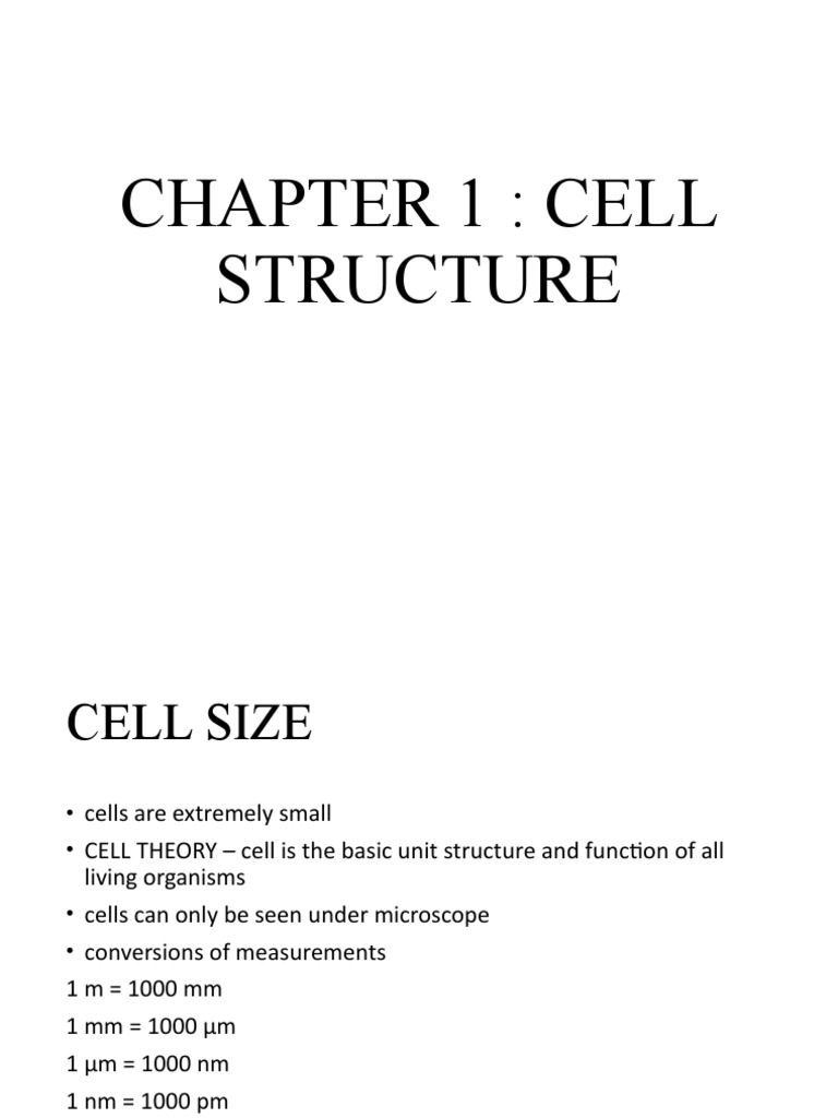 Chapter 1: Cell Structure | PDF | Cell (Biology) | Endoplasmic Reticulum