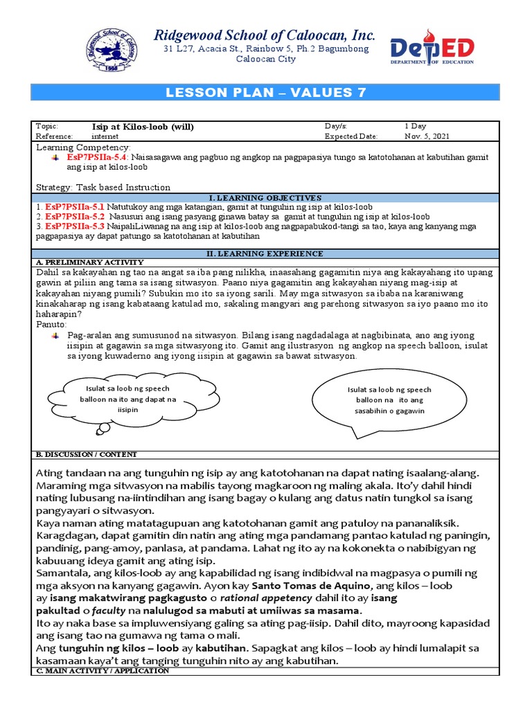 Values-G7-Week 9 | PDF