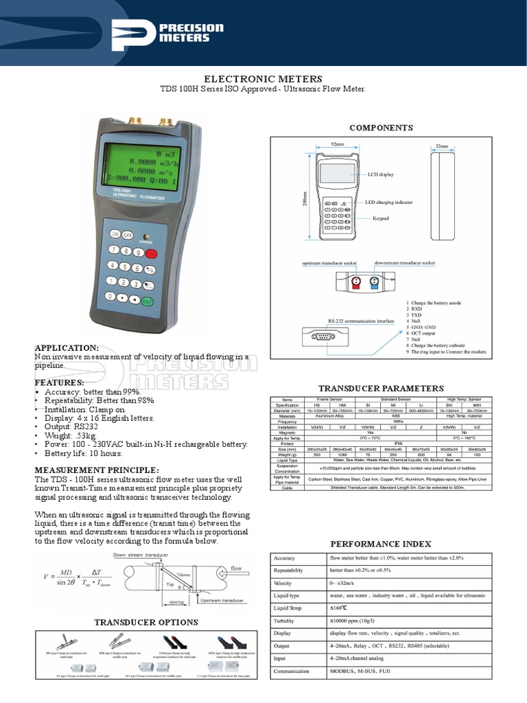 Ultrasonic Flow Meter | PDF