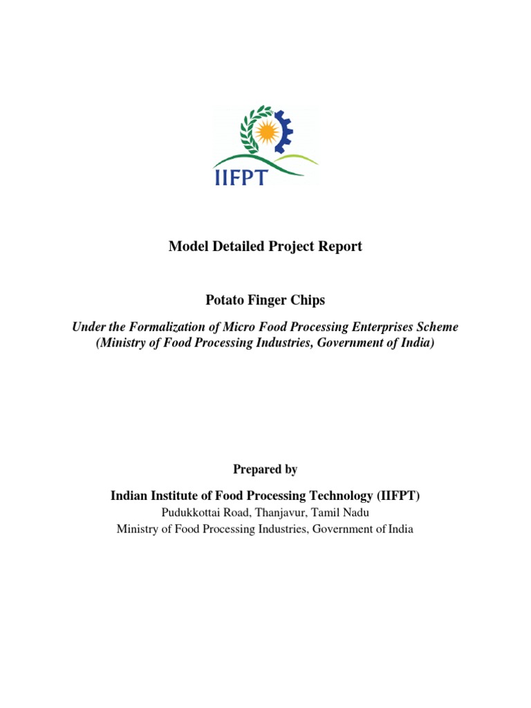Potato Finger Chips DPR by IIFPT | PDF | French Fries | Potato
