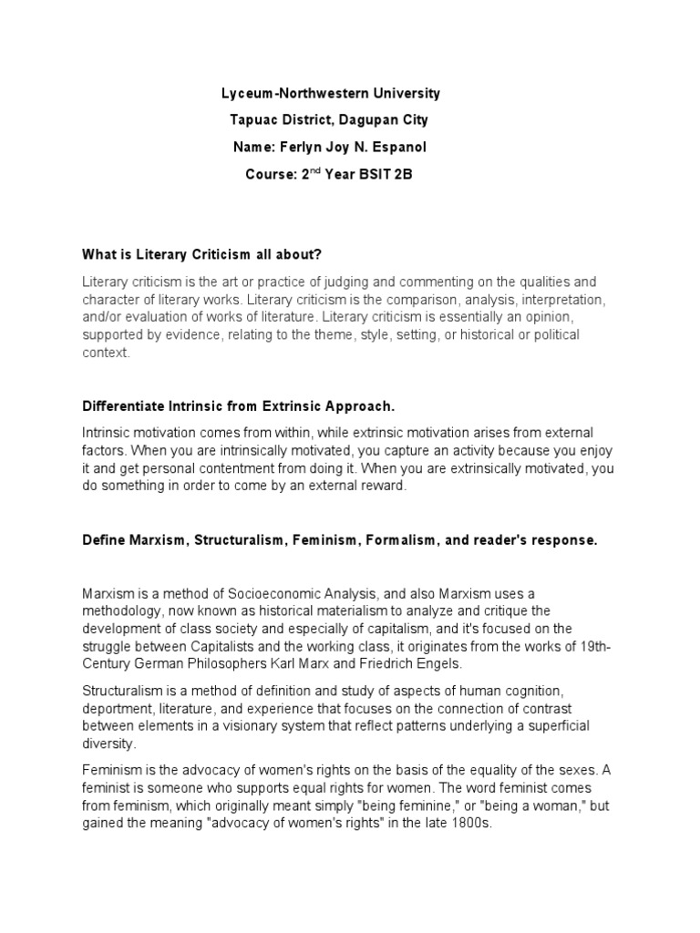 An Analysis of Literary Criticism Approaches: Marxism, Structuralism ...