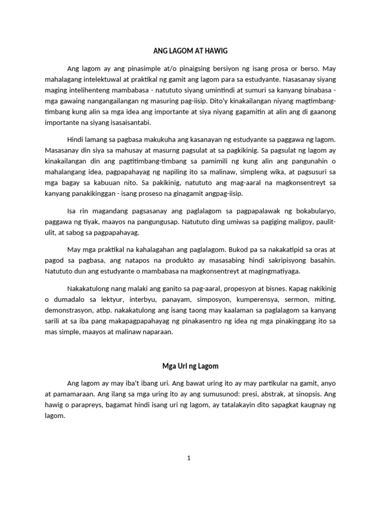 Lagom at Hawig | PDF