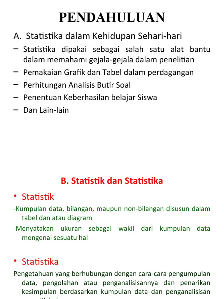 Pertemuan 1 Dan 2 Pengantar Statistika | PDF | Metode & Bahan Ajar | Komputer