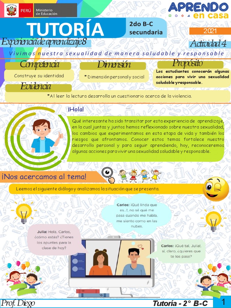 SEMANA 34 - Act. 04 - TUTORIA 2do B-C | PDF | Sicología | Conceptos psicologicos