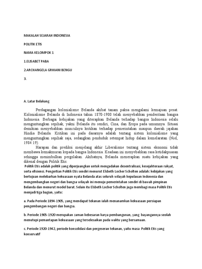 Politik Etis: Kebijakan Kolonial Belanda | PDF | Politik