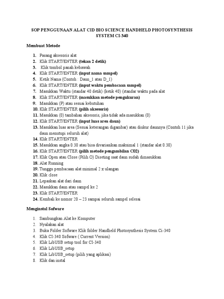 Sop Penggunaan Alat Cid Bio Science Handheld Photosynthesis System Ci ...