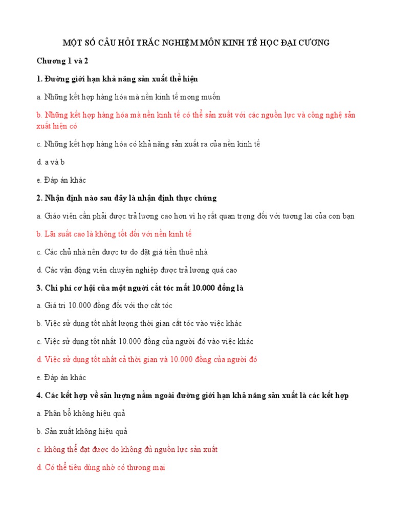 Trac Nghiem KTHDC Full - Đacau Hoi | PDF