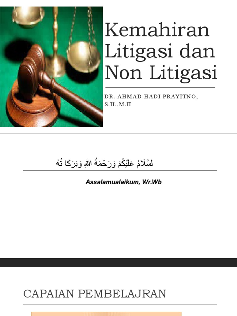 Pembelajaran Keterampilan Litigasi dan Non Litigasi | PDF