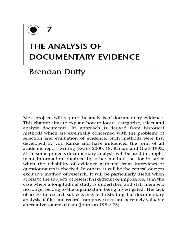 7 The Analysis of Documentary Evidence: Brendan Duffy | Download Free ...