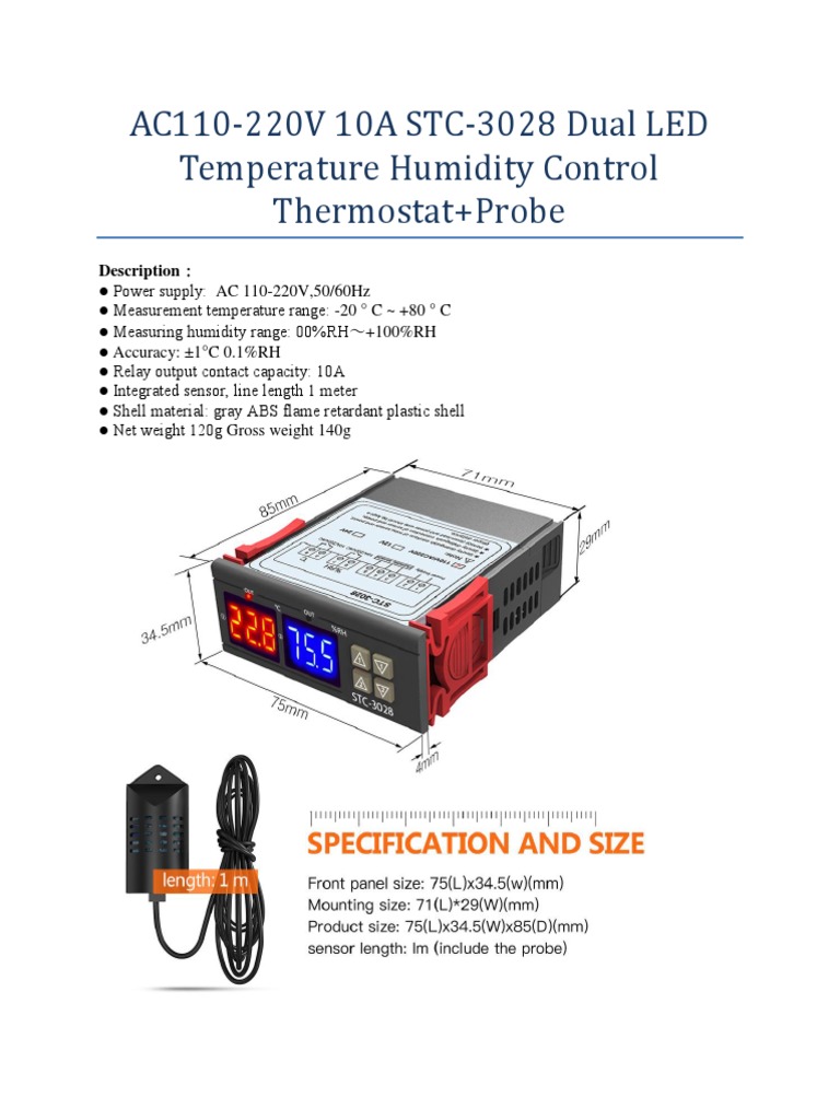 STC-3028 Thermostat Manual & Wiring Guide | PDF