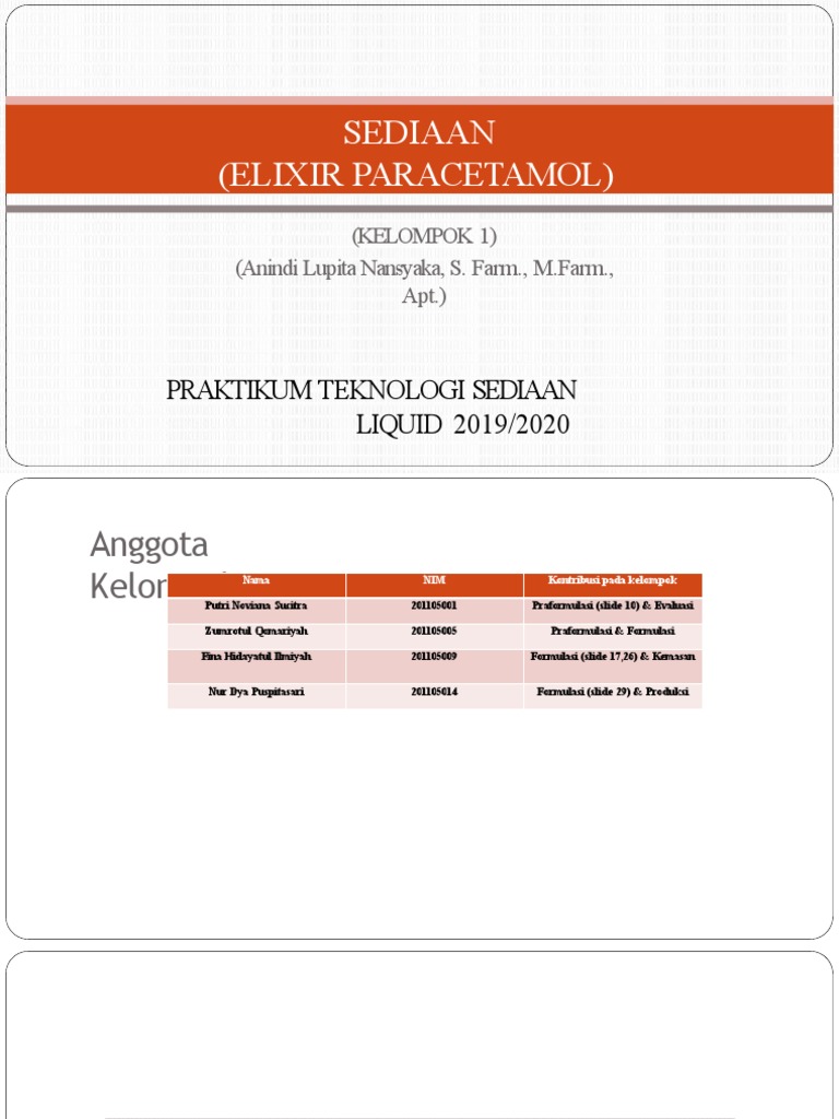 Revisi Praktikum Elixir Paracetamol PG 2 | PDF