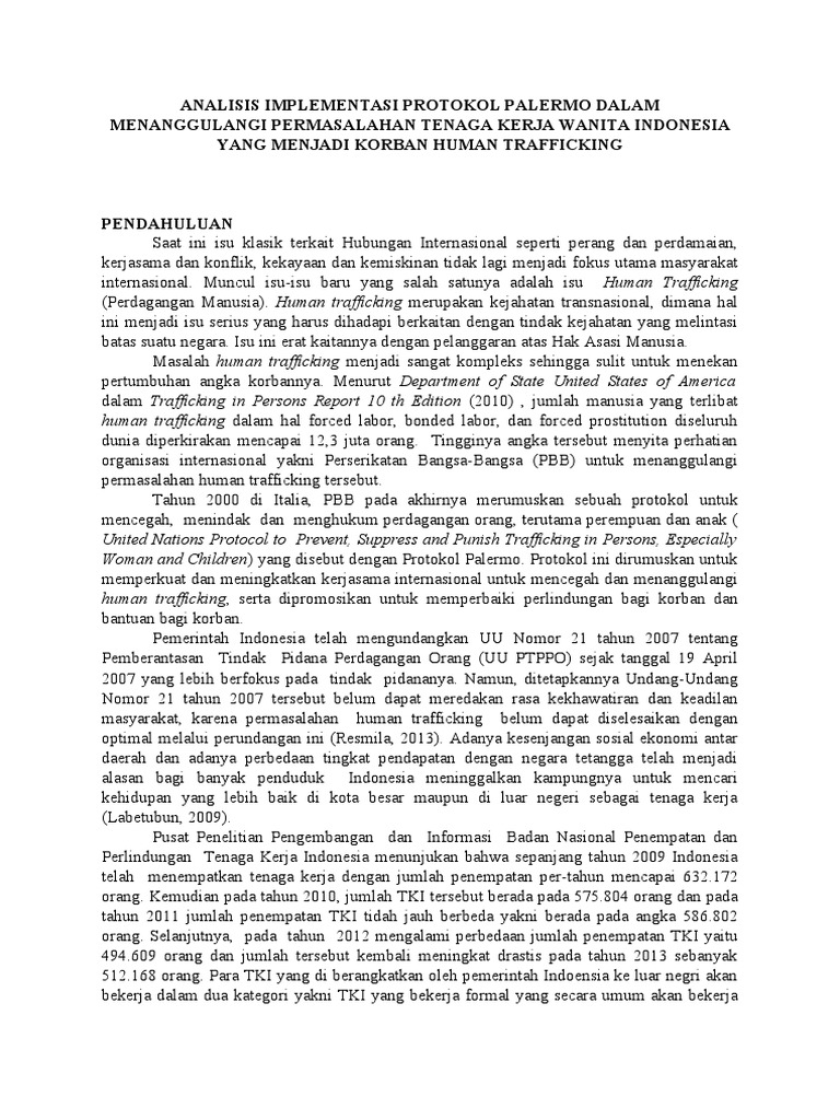 Analisis Implementasi Protokol Palermo Dalam Menanggulangi Permasalahan ...
