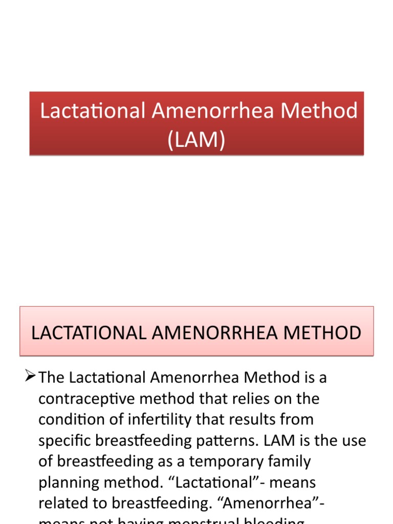 Lactational Amenorrhea Method (LAM) | Download Free PDF | Breastfeeding ...