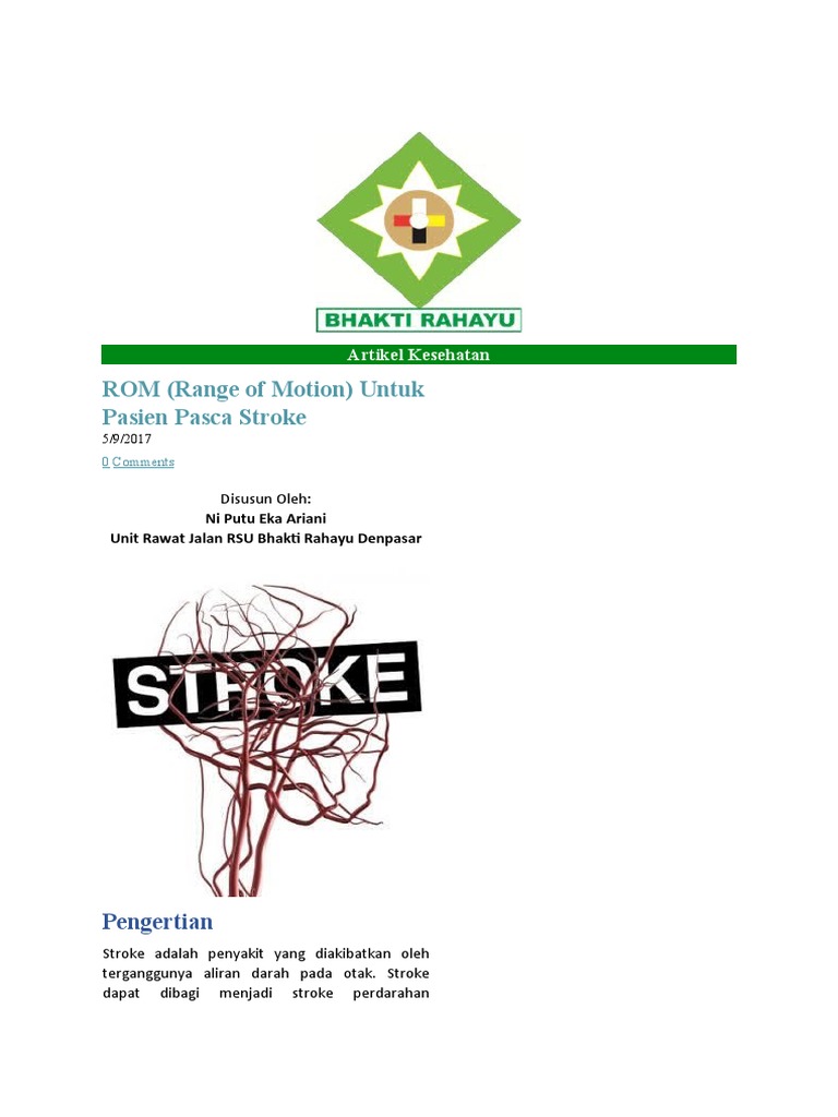 ROM Untuk Pasien Stroke | PDF