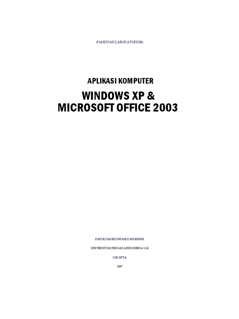 Panduan Aplikasi Komputer: Windows XP & Office 2003 | PDF