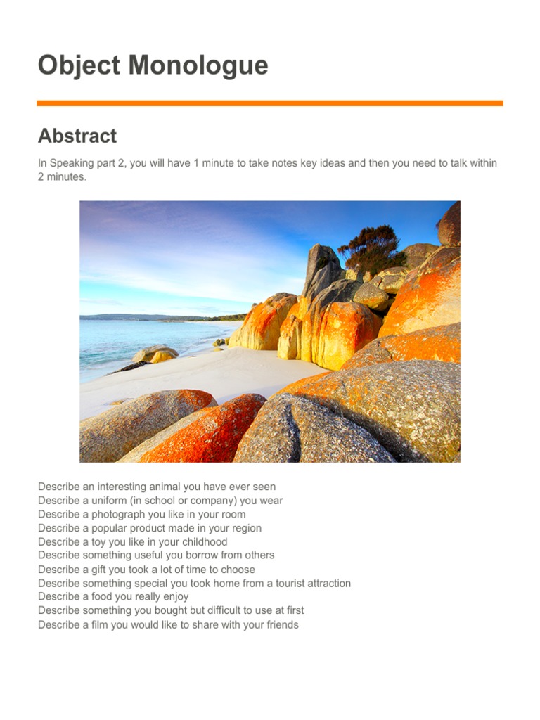 Object Monologue: Describing an Interesting Animal | PDF | I Phone ...