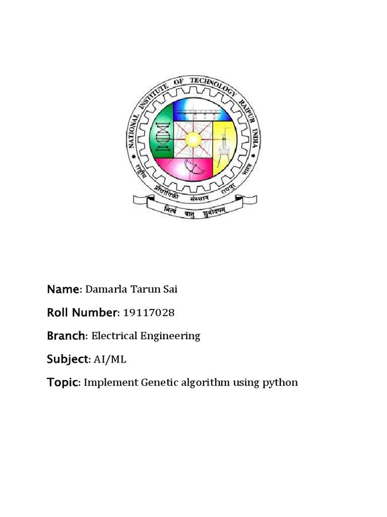 Genetic Algorithm Ai Ml Pdf Genetic Algorithm Genetics