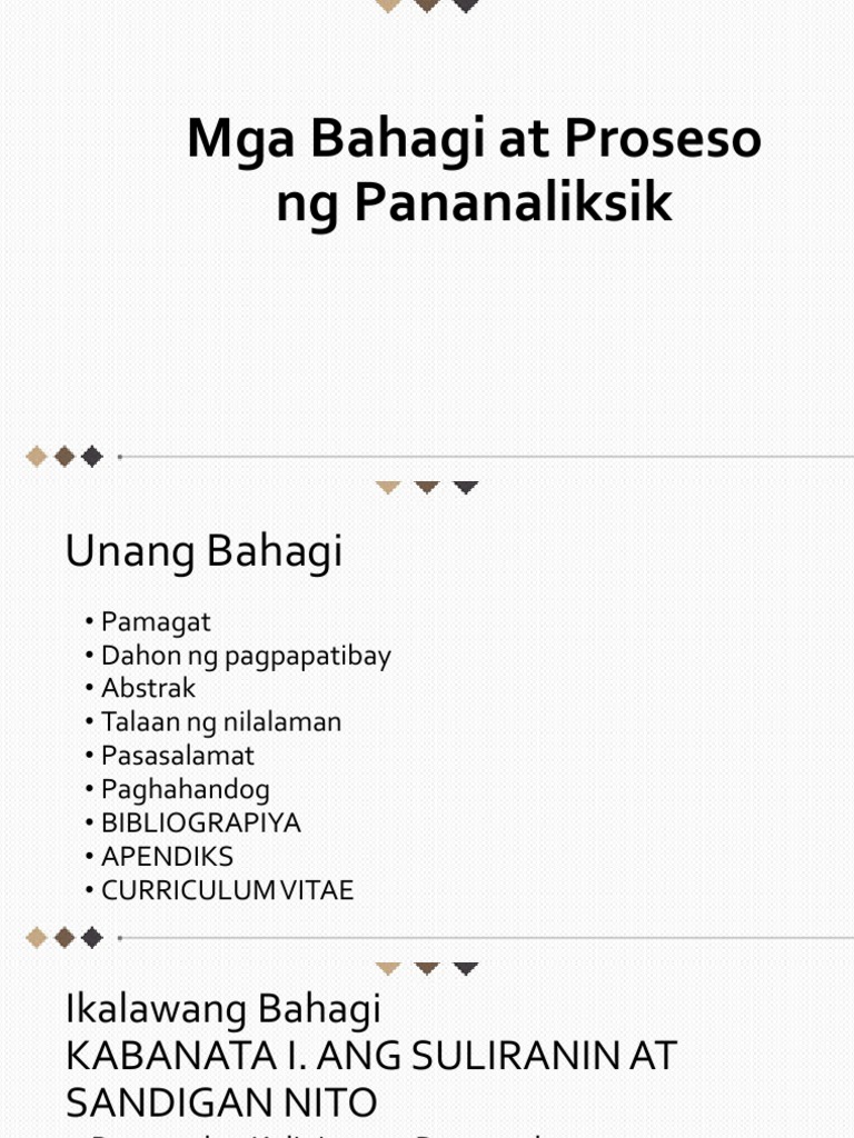Mga Bahagi at Proseso NG Pananaliksik | PDF