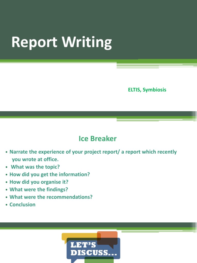 Report Writing: ELTIS, Symbiosis | PDF | Accuracy And Precision ...