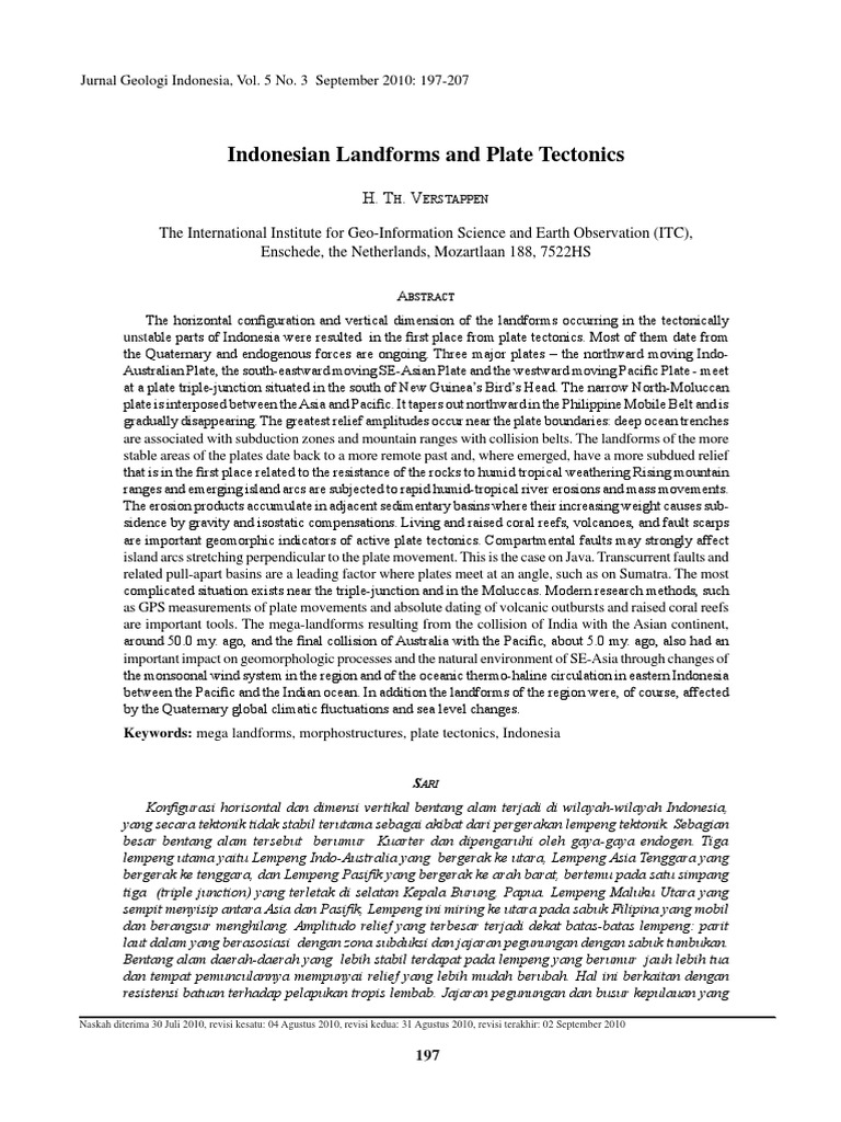 Indonesian Landforms and Plate Tectonics | PDF | Plate Tectonics | Island