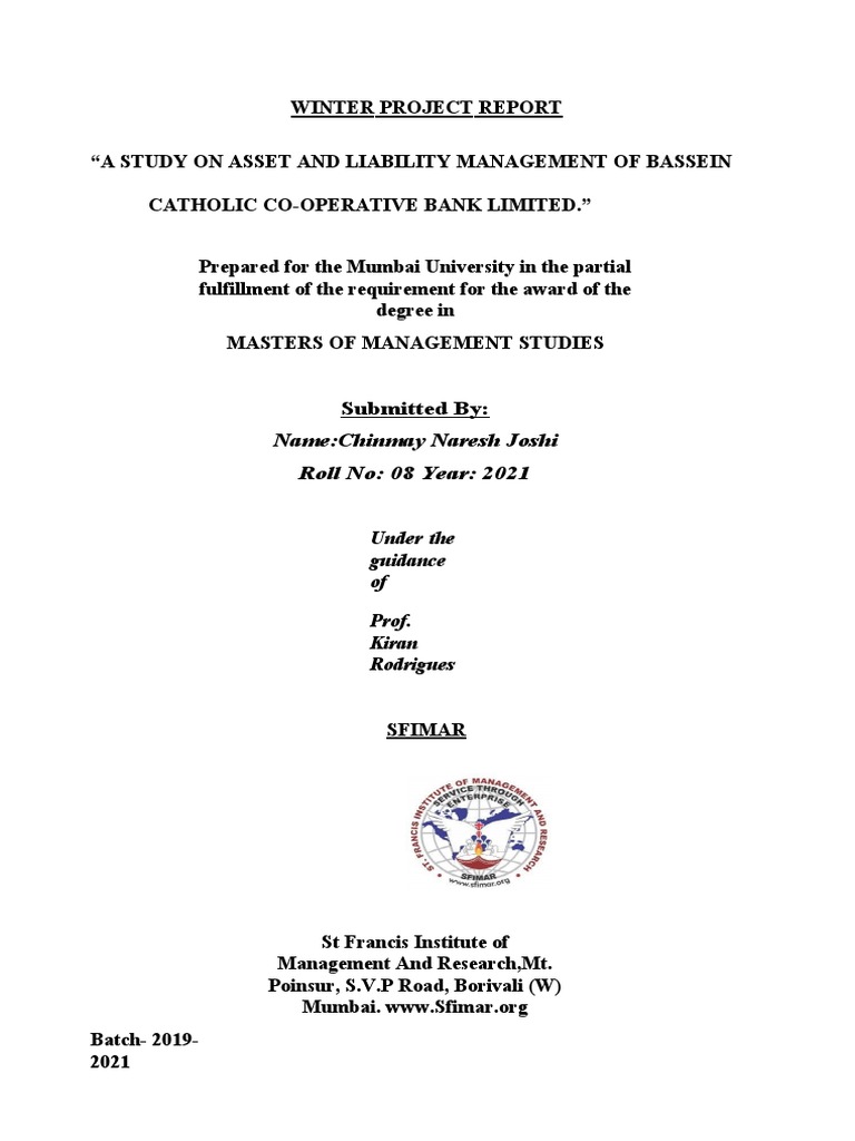 Asset & Liability Management Study | PDF | Banks | Market Liquidity