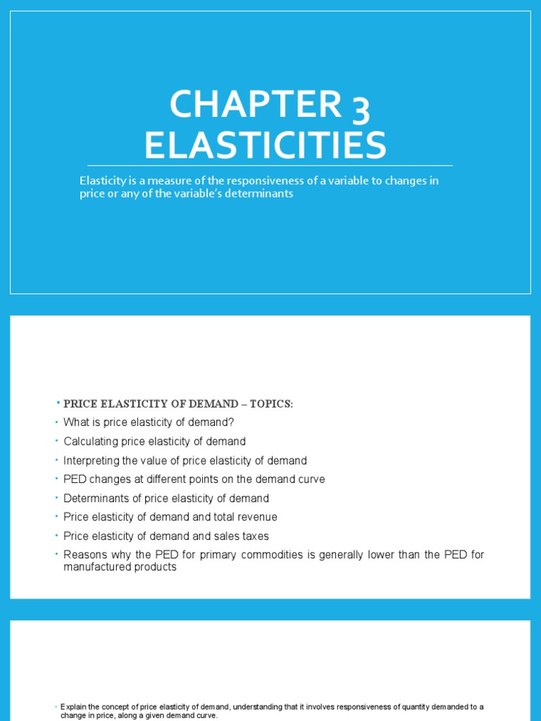 Chapter 3 Elasticities | PDF | Demand | Price Elasticity Of Demand