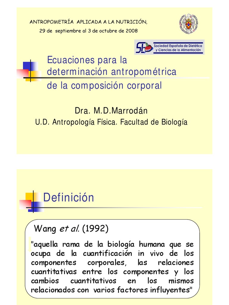 Ecuaciones Composición Corporal | PDF | Tejido adiposo | Músculo