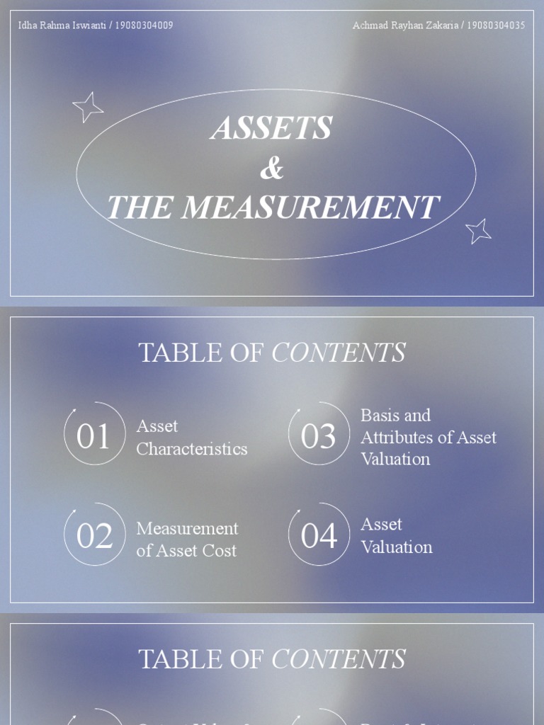 Asset and The Measurements | PDF | Valuation (Finance) | Value (Economics)