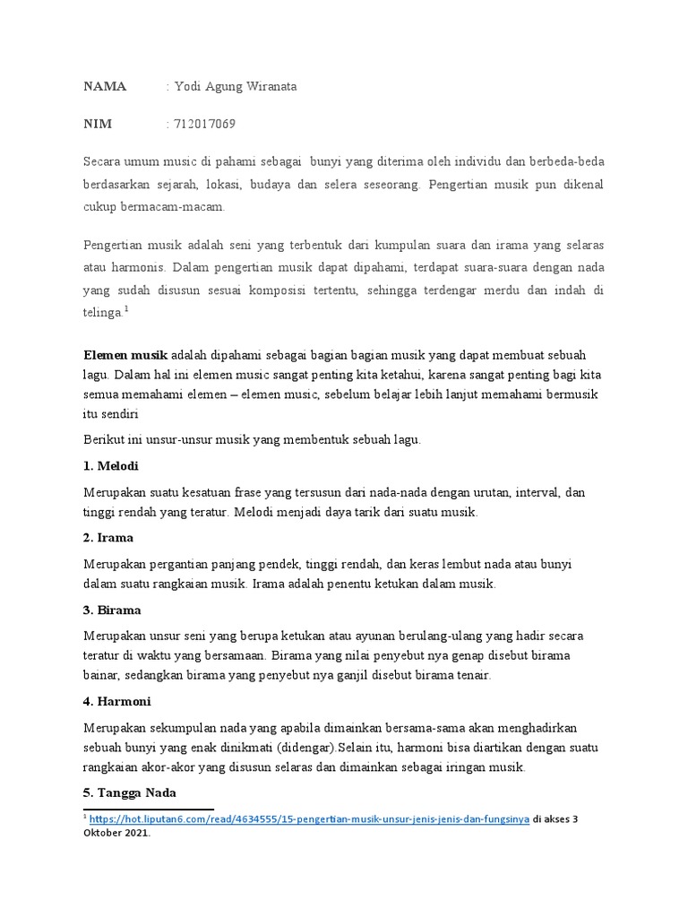 Unsur-Unsur Musik dalam Lagu | PDF | Seni & Disiplin Bahasa | Seni