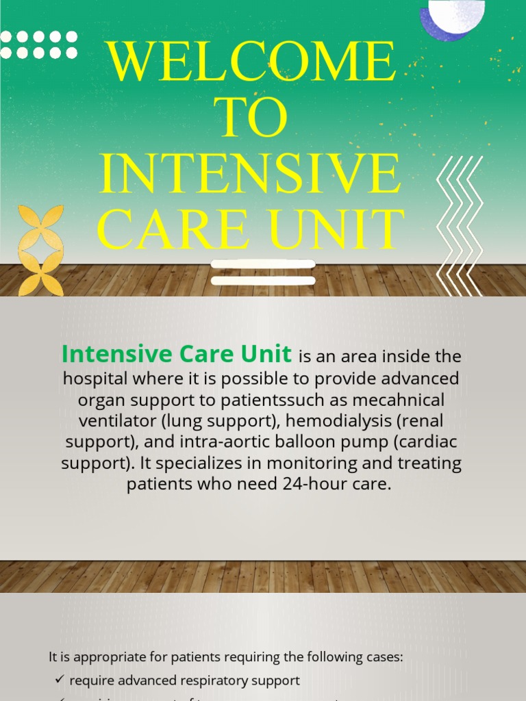 Welcome TO Intensive Care Unit | PDF | Intensive Care Medicine ...