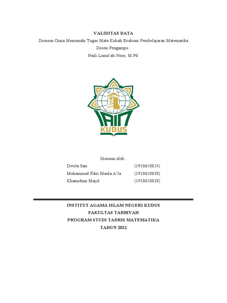 Validitas Data | PDF