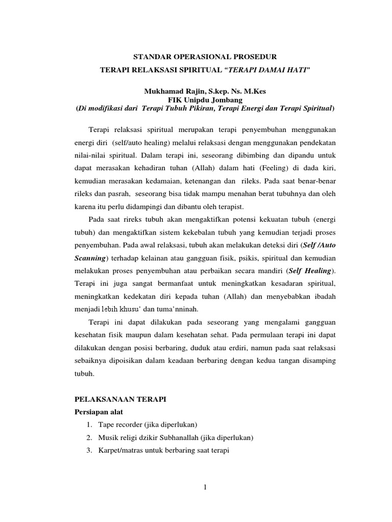 Terapi Relaksasi Spiritual untuk Kesehatan | PDF | Pengembangan Diri ...