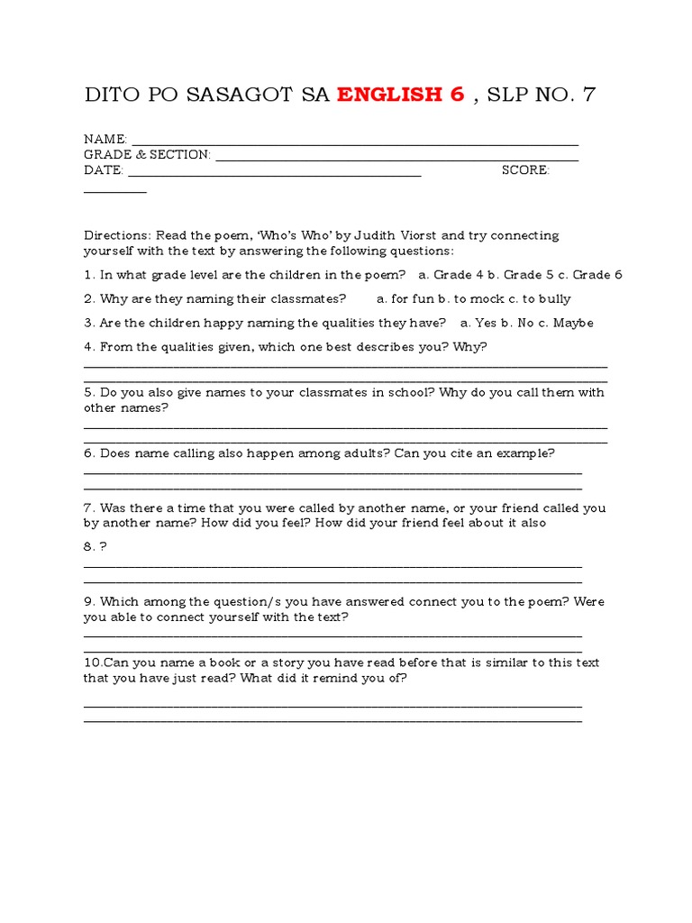 Answer Sheet Week 7 | PDF | Endocrine System | Glands