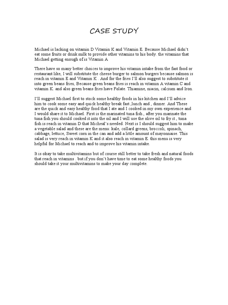 Case Study - Vitamins | PDF