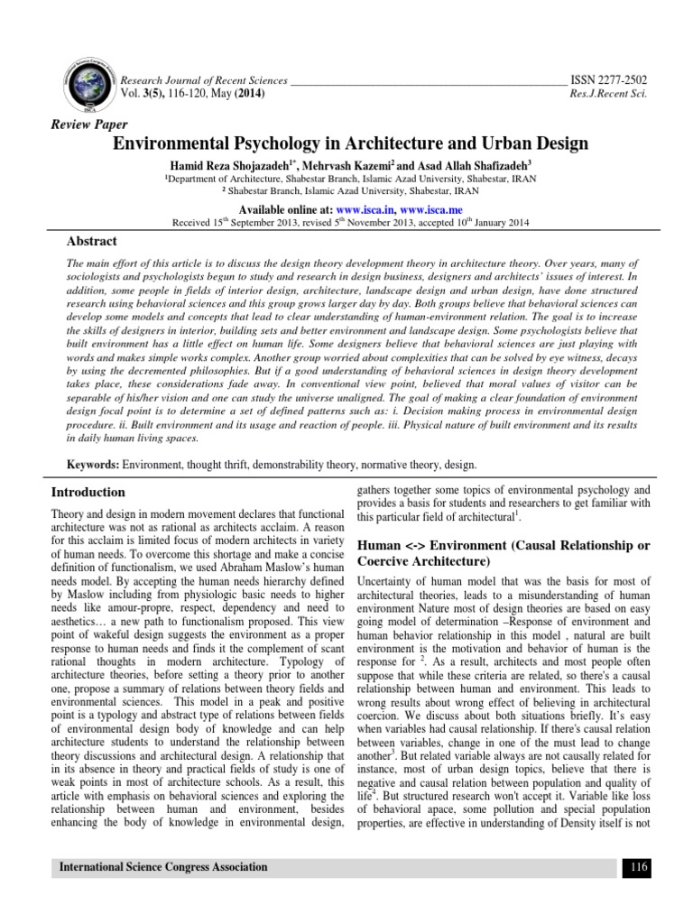 The Relationship Between Human Behavior and the Built Environment: A ...