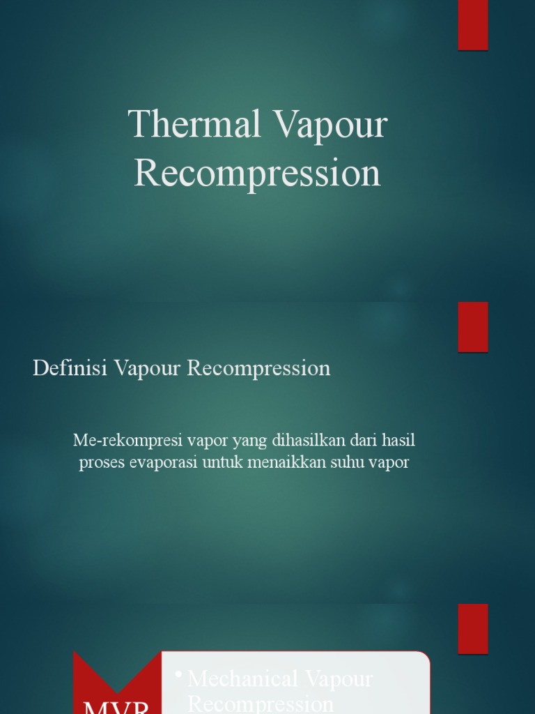 Thermal Vapour Recompression | PDF