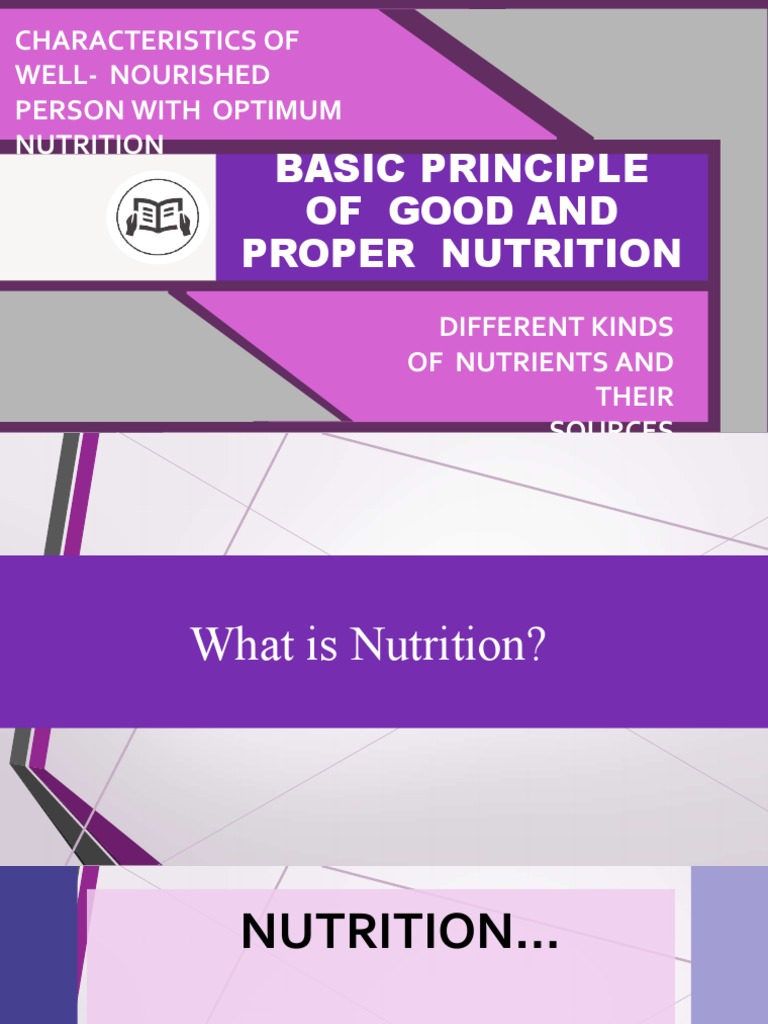 Characteristics of Well-Nourished Person With Optimum Nutrition | PDF ...
