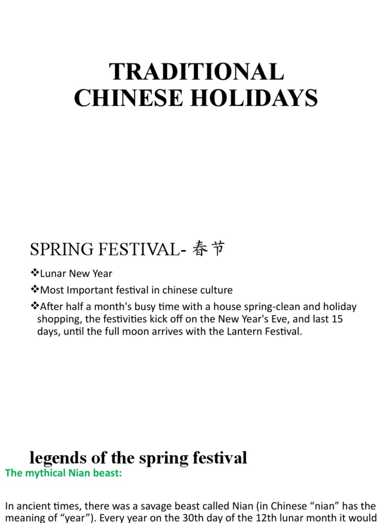 Traditional Chinese Holidays | PDF | China | World Politics